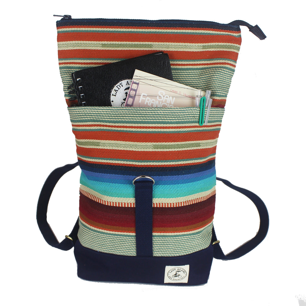 Lady Alamo: Mini Brightday Backpack, Ocean Beach Stripes